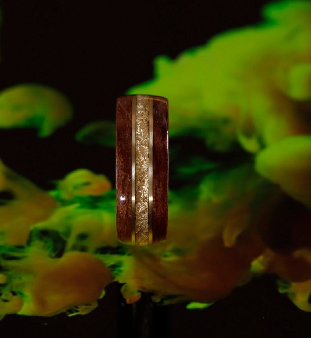 Wooden Ring, 14k Yellow Gold, Gold Sheet, Santos Rosewood - Etsy