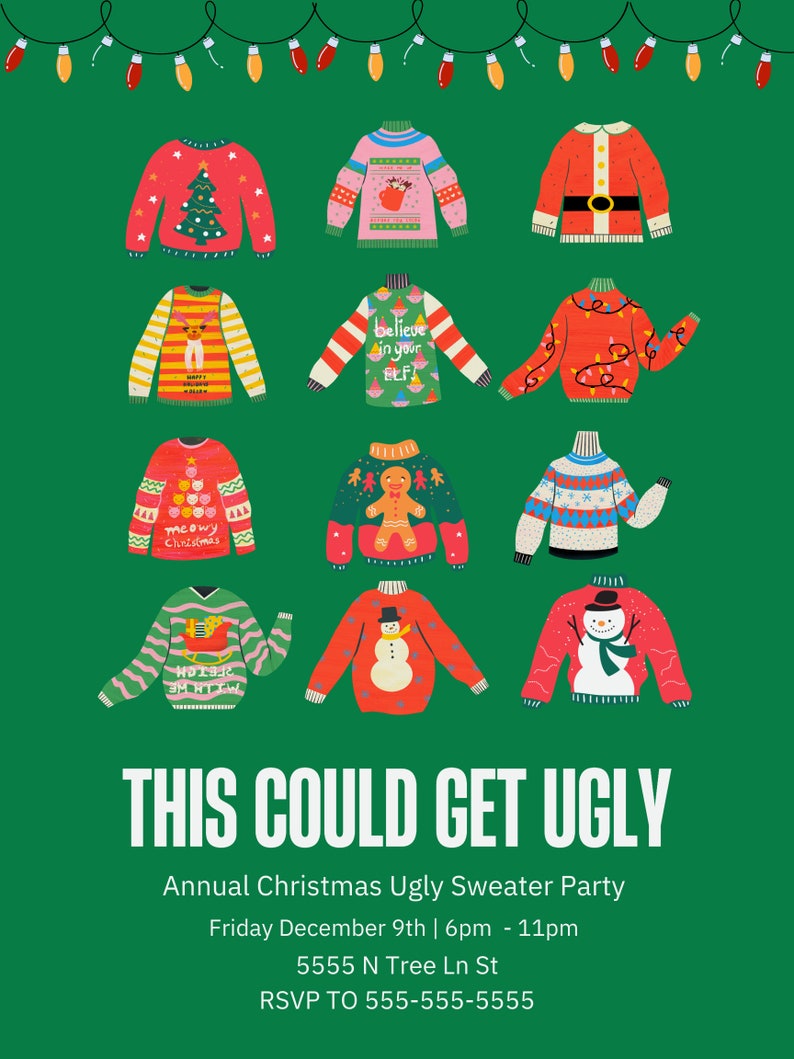 Ugly Christmas Sweater Party - Etsy