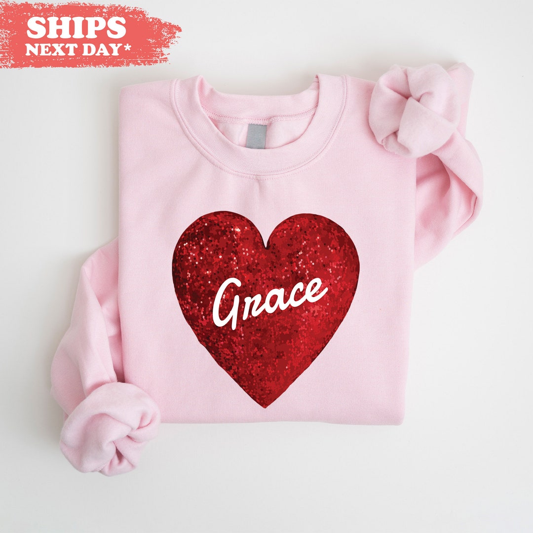 Custom Heart Shape Sweatshirt Custom Name Hoodie Personalized Name Gift ...