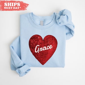 Custom Heart Shape Sweatshirt Custom Name Hoodie Personalized Name Gift ...