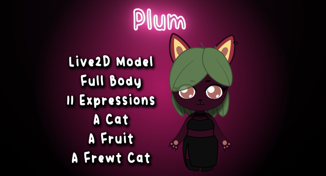 Frewt Cat - Plum - Fully Rigged Live2d Model - Etsy