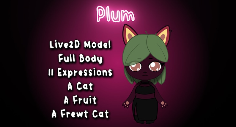 Frewt Cat Plum Fully Rigged Live2d Model - Etsy