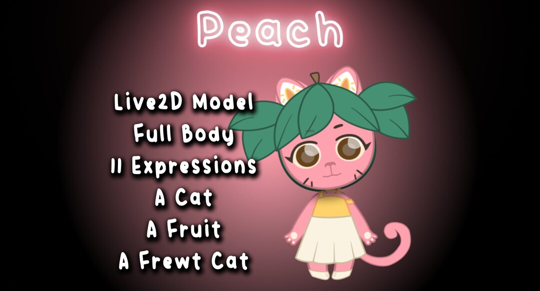Frewt Cat - Peach - Fully Rigged Live2d Model - Etsy
