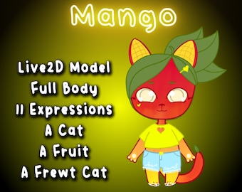 Frewt Cat Dragon Fruit Fully Rigged Live2d Model - Etsy