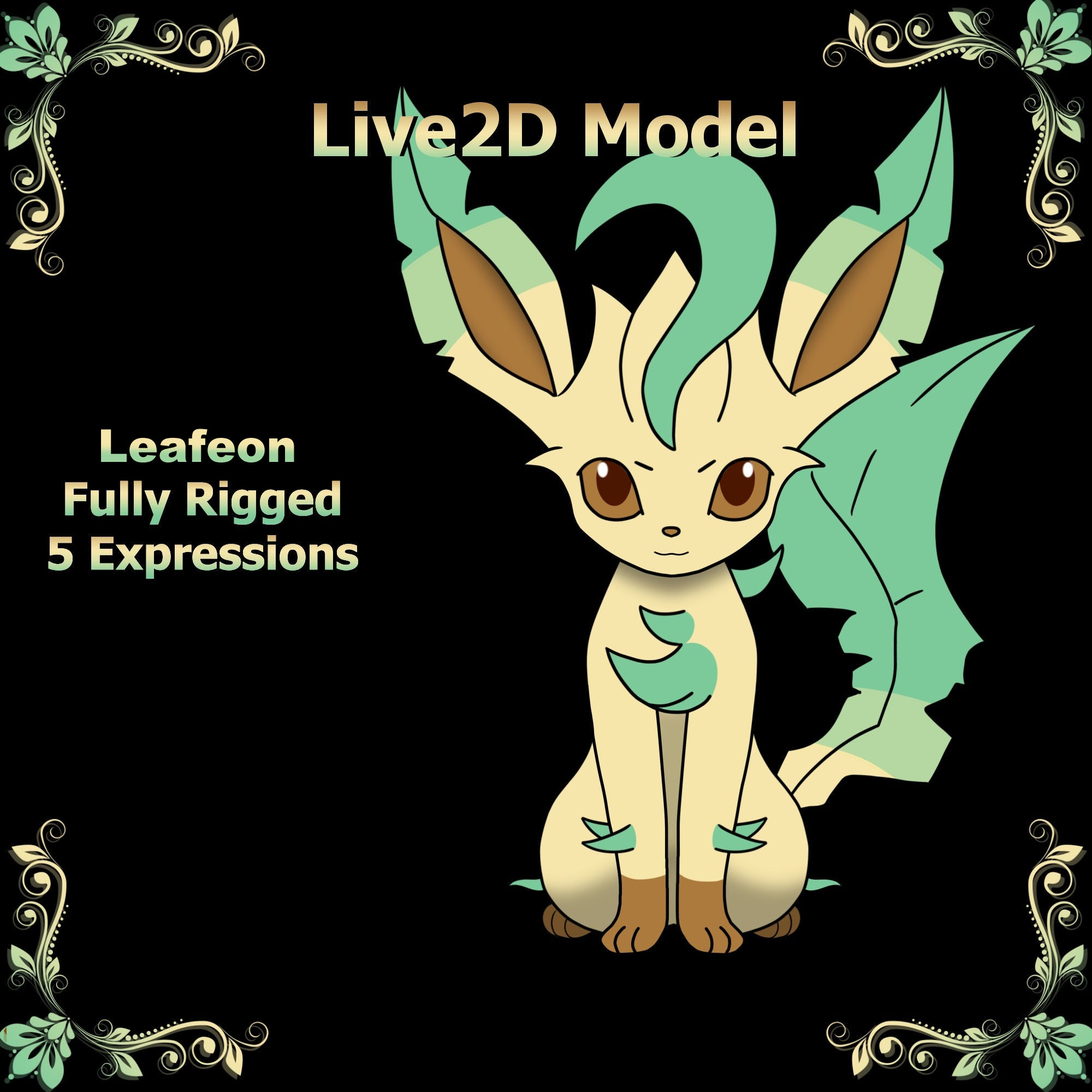 Leafeon - Pokémon - Fully Rigged Live2d Model - Etsy