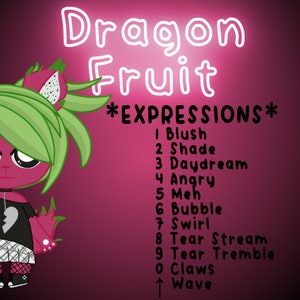 Frewt Cat Dragon Fruit Fully Rigged Live2d Model - Etsy