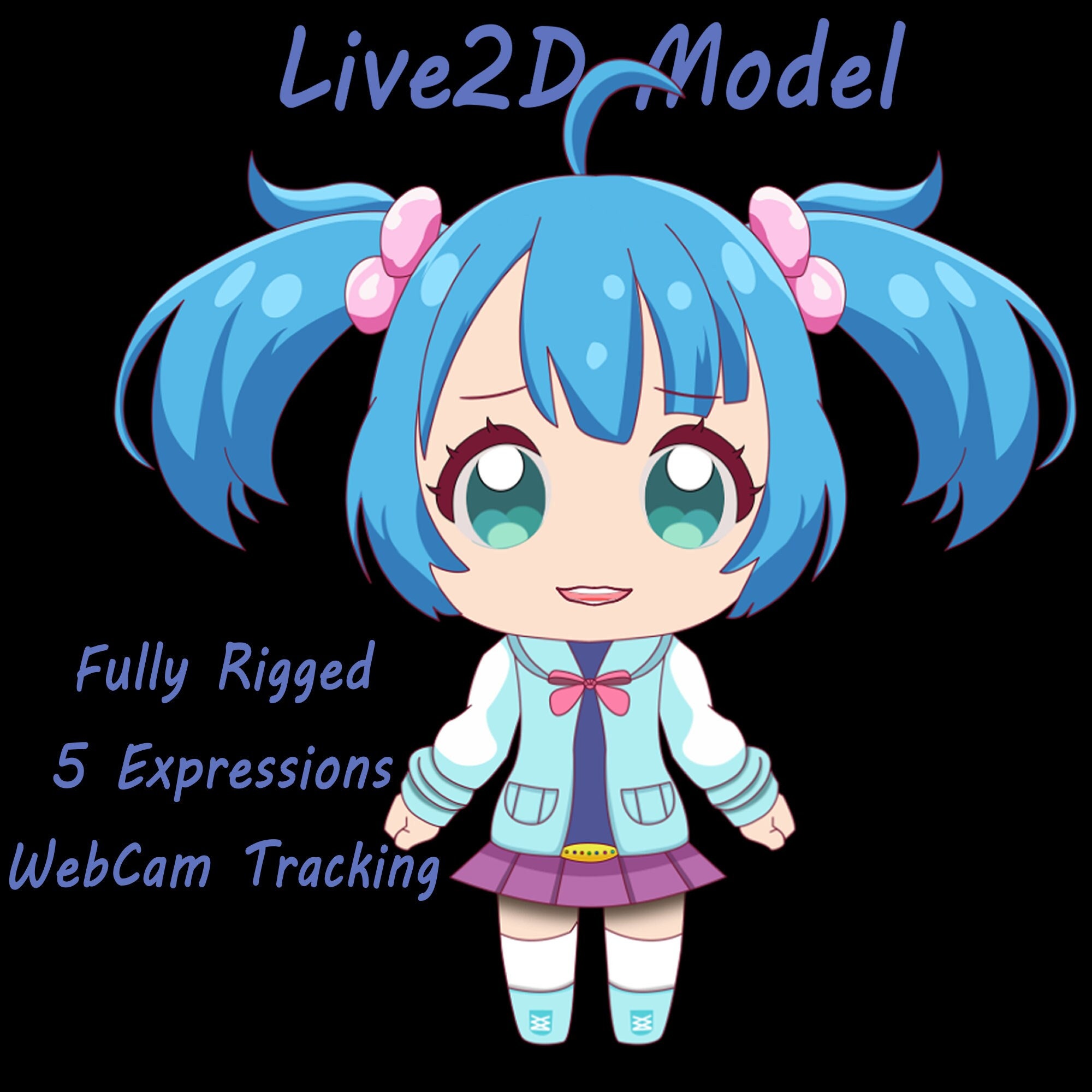 Chibi Vtuber - Webcam Tracking - Fully Rigged Live2d Model - Etsy