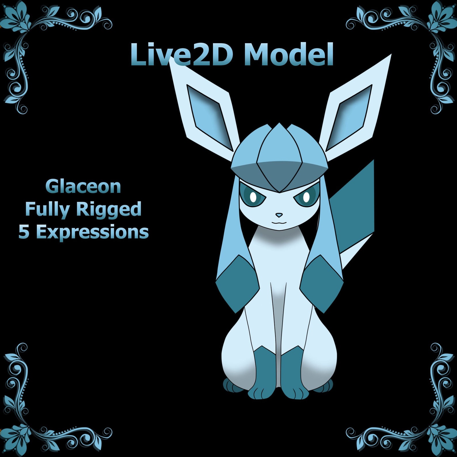 Glaceon - Pokémon - Fully Rigged Live2d Model - Etsy