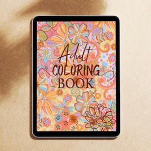 Adult Coloring Book Digital Coloring Pages Floral Digital Coloring Book ...