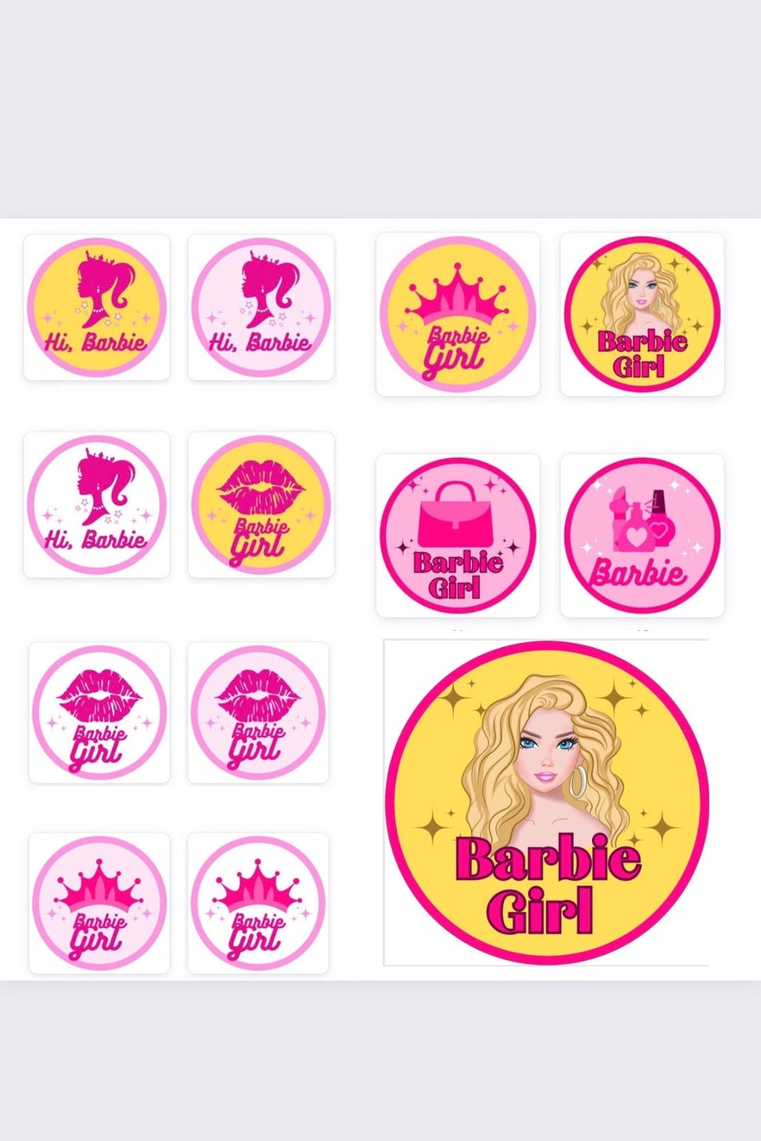 Barbie Stickers SVG Bundle Barb Stickers Customizable Barbie Stickers ...