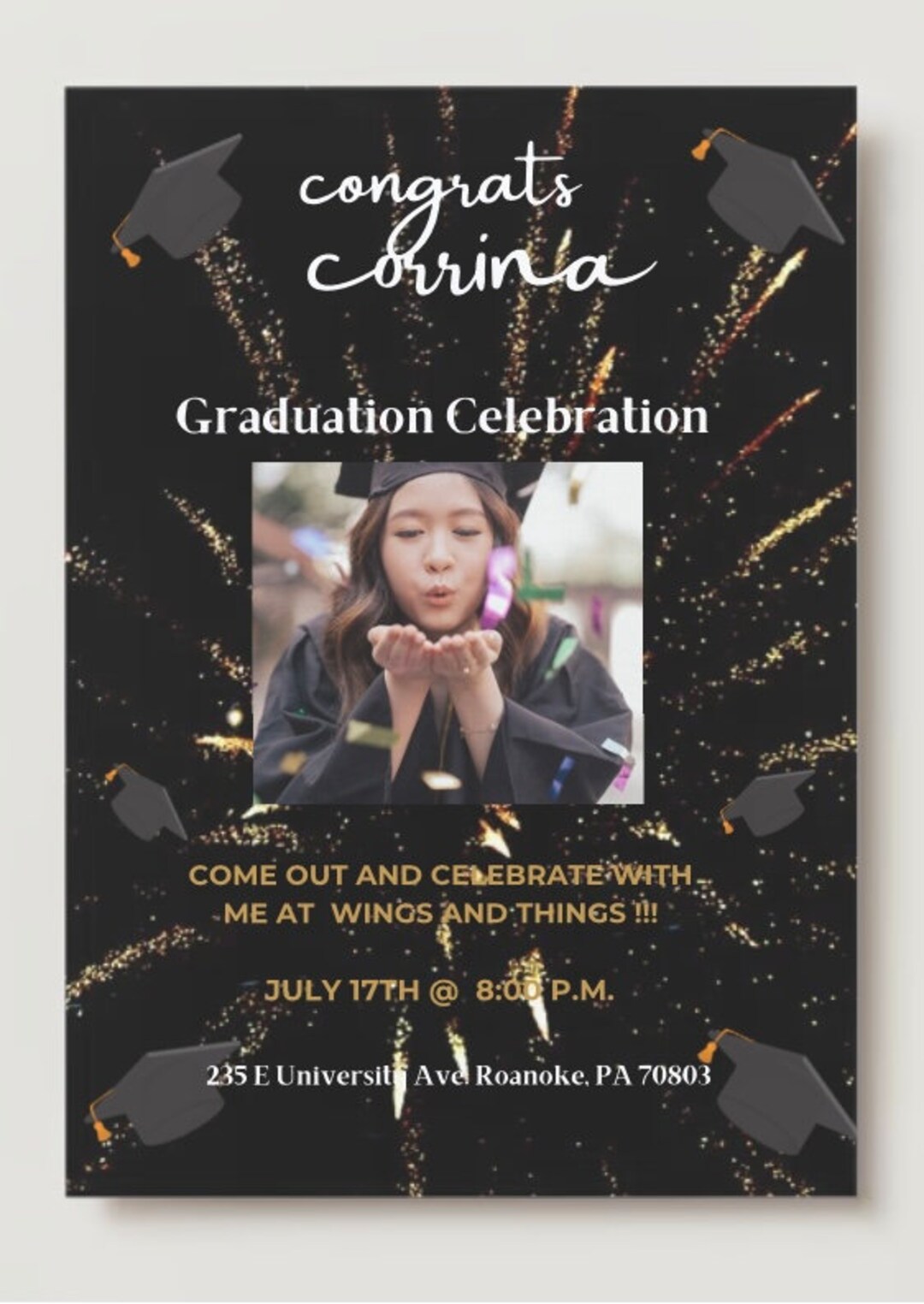 Graduation Flyer Template Digital Grad Party Flyer Printable Graduation ...