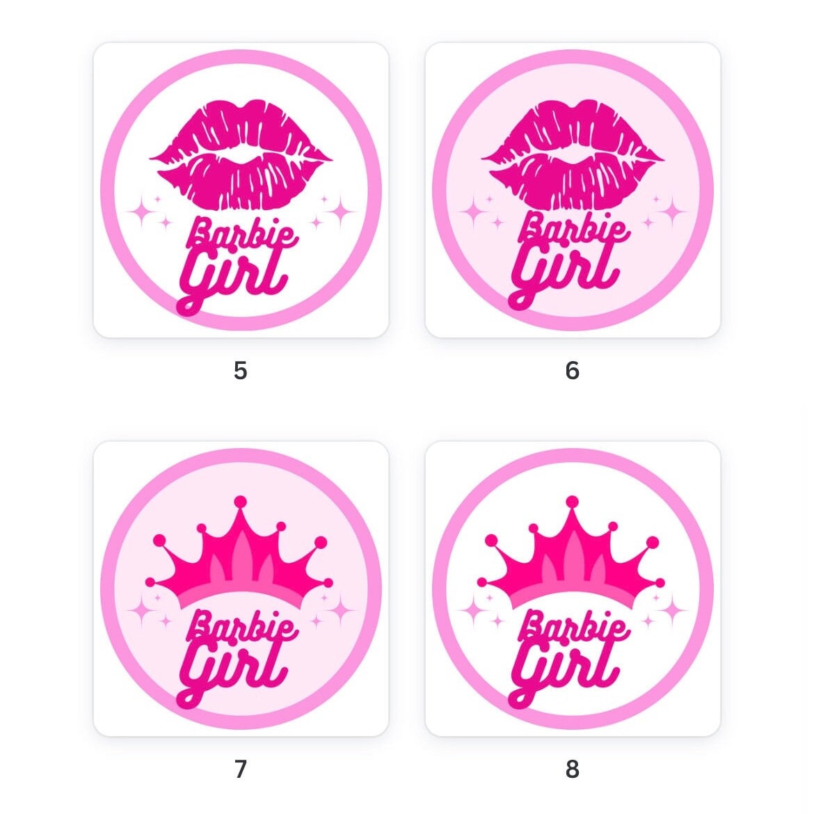 Barbie Stickers SVG Bundle Barb Stickers Customizable Barbie Stickers ...