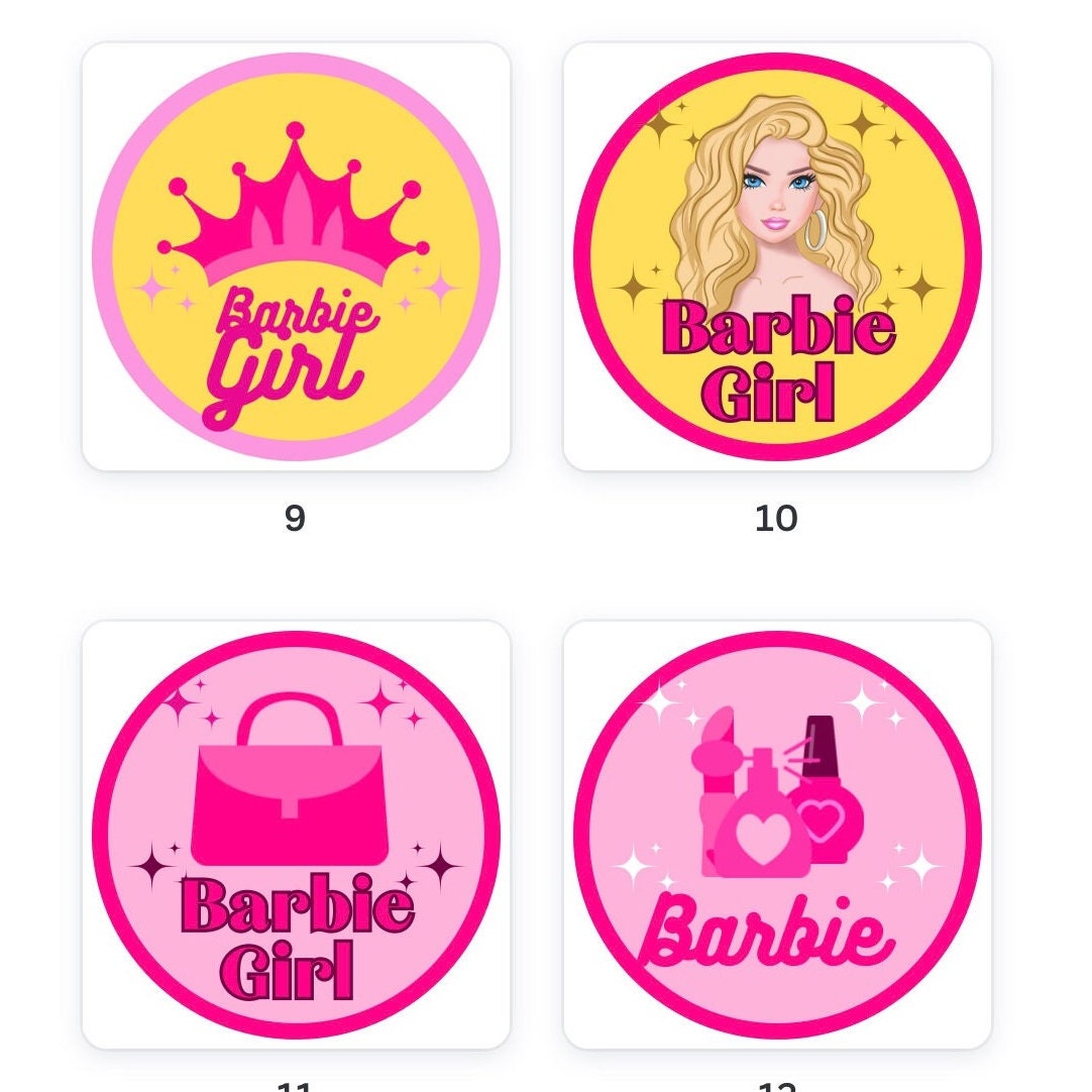 Barbie Stickers SVG Bundle Barb Stickers Customizable Barbie Stickers ...