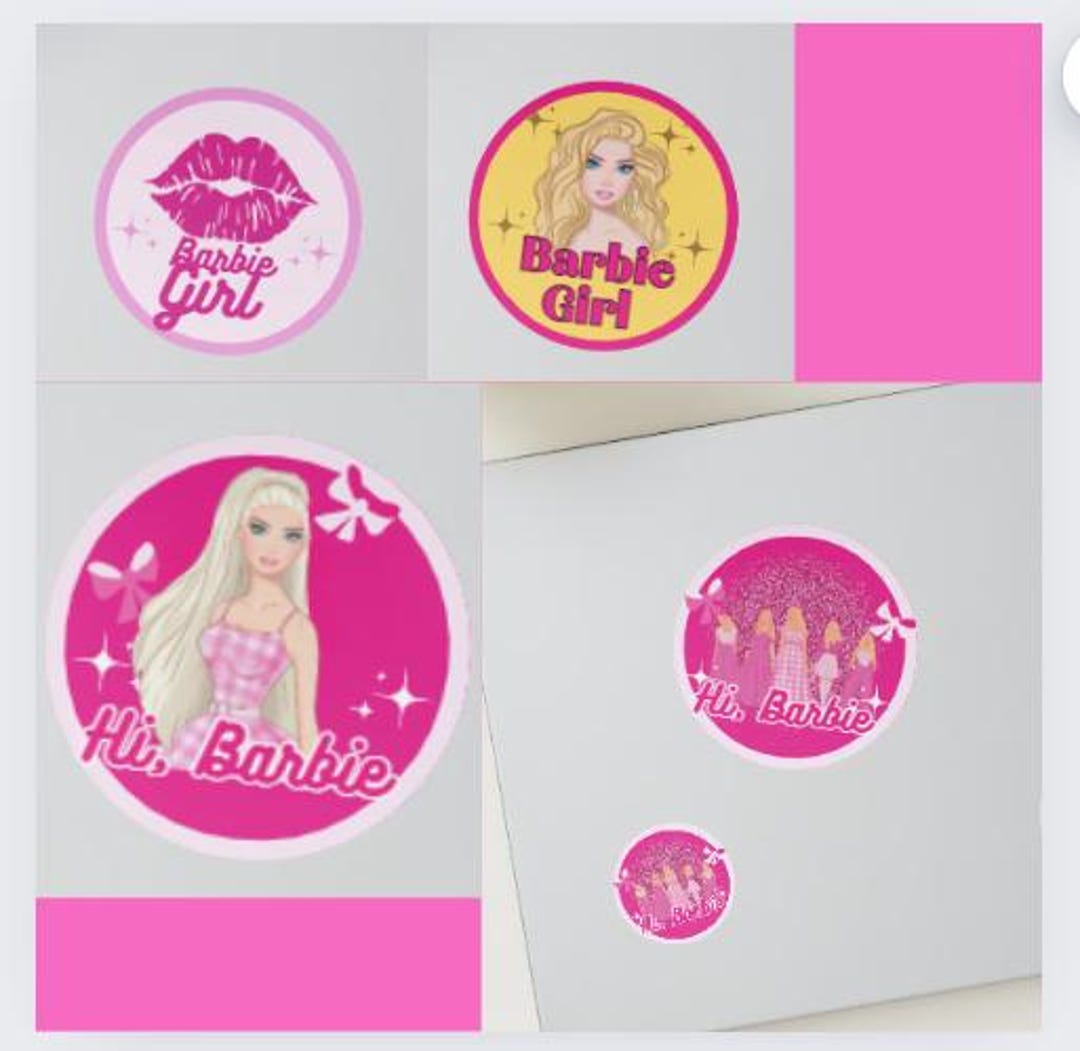 Barbie Stickers SVG Bundle Ten Plus Barb Stickers Customizable Diy ...