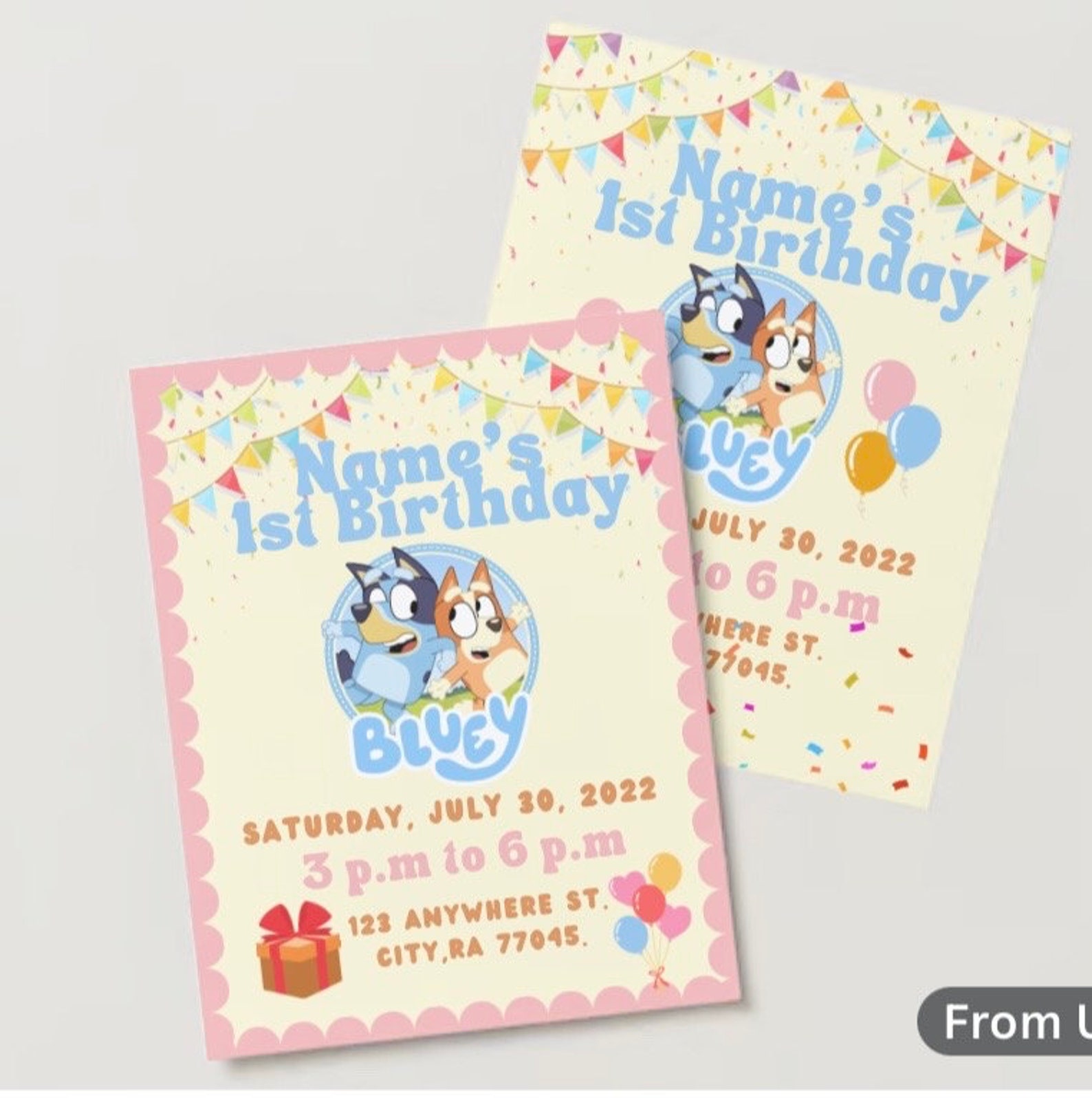 Bluey Birthday Flyer Invitation Digital Bluey Flyer Bluey Digital Flyer ...