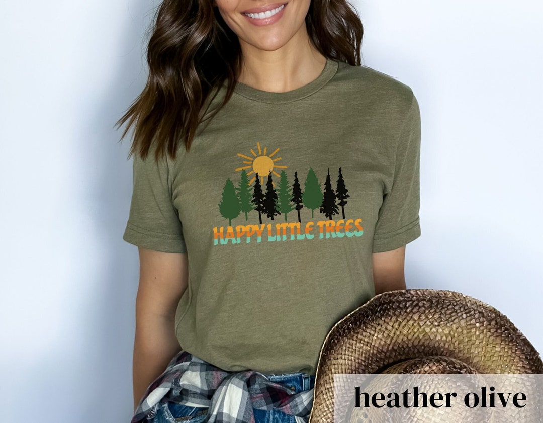Happy Little Trees Shirt, Artist Gift, Unisex Jersey Short Sleeve Tee ...