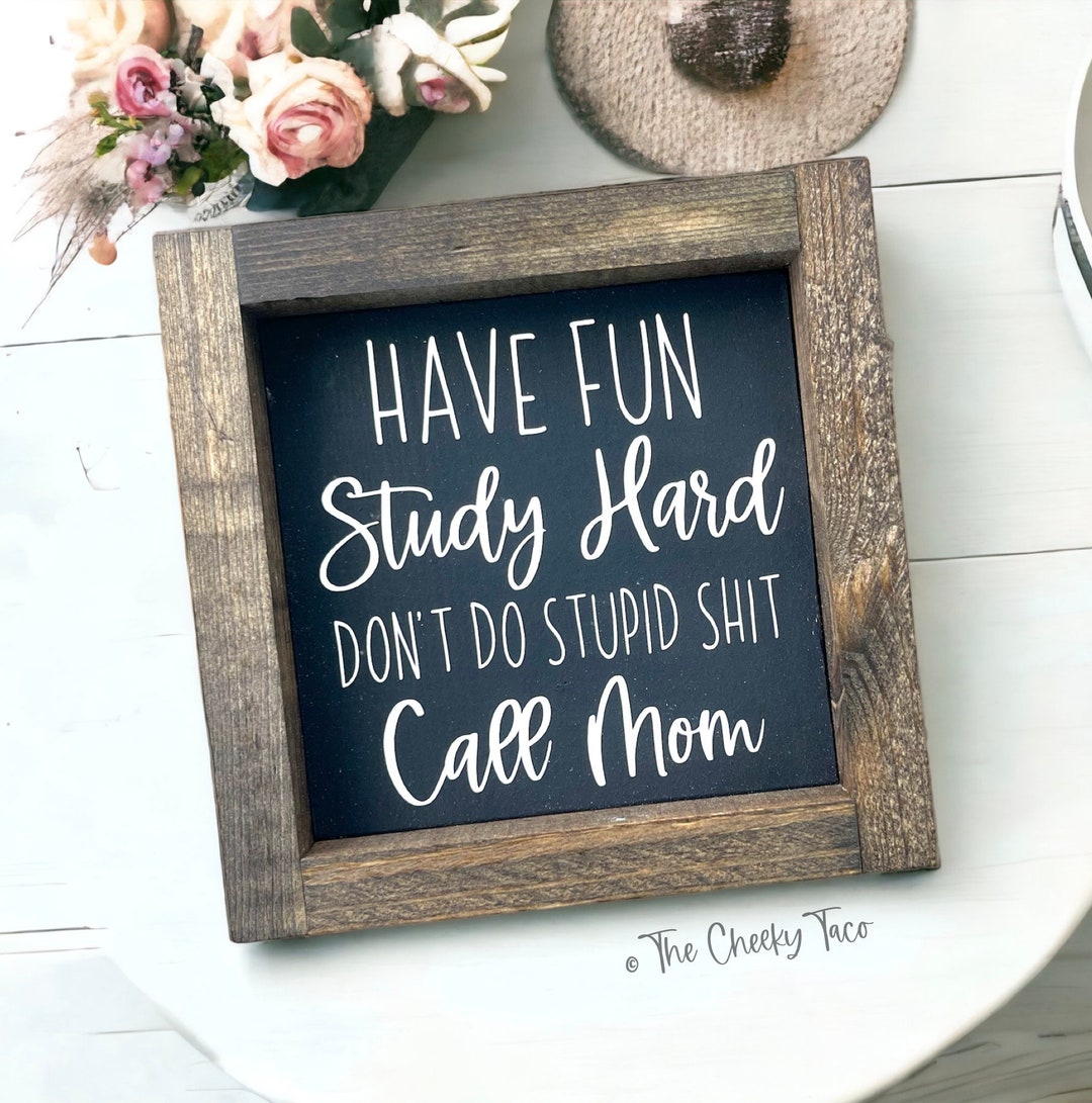 Funny Dorm Decor for College Student Call Mom Sign Moving Away Gift for ...