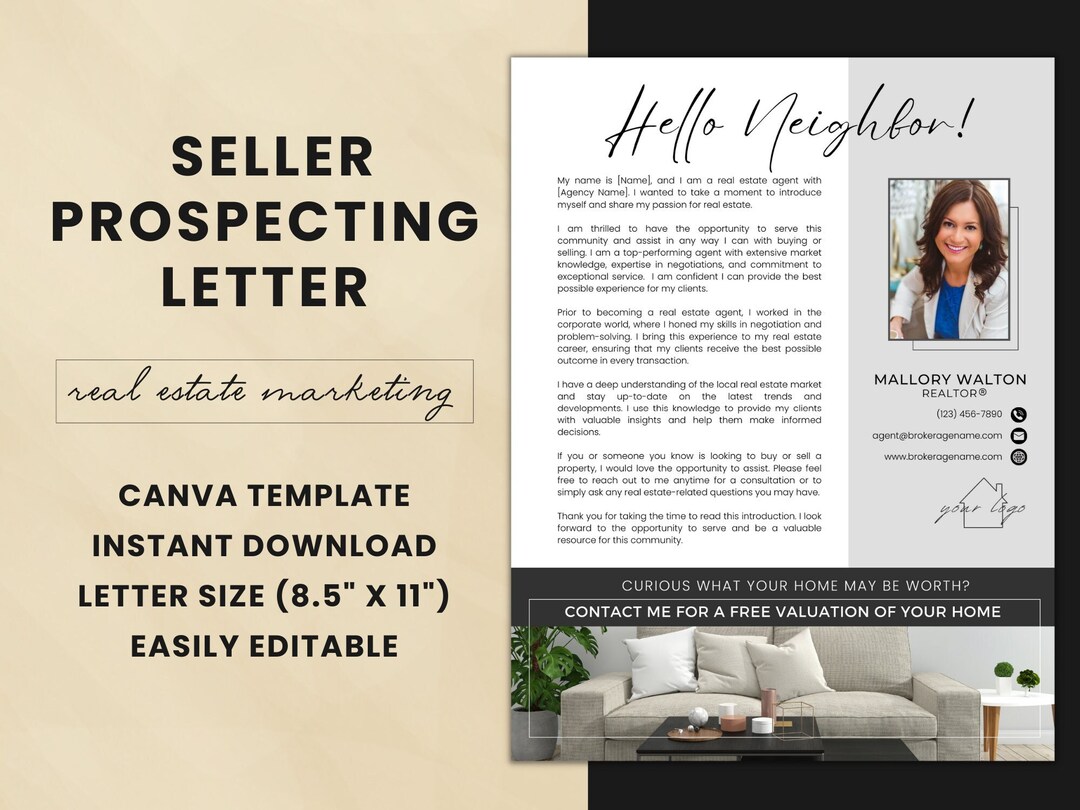 Real Estate Prospecting Letter, Seller Prospecting, Farming Letter ...