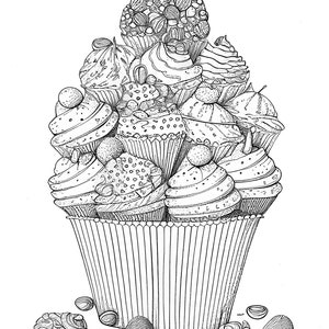30 Printable Desserts & Pastries Coloring Pages for Adults and Kids ...