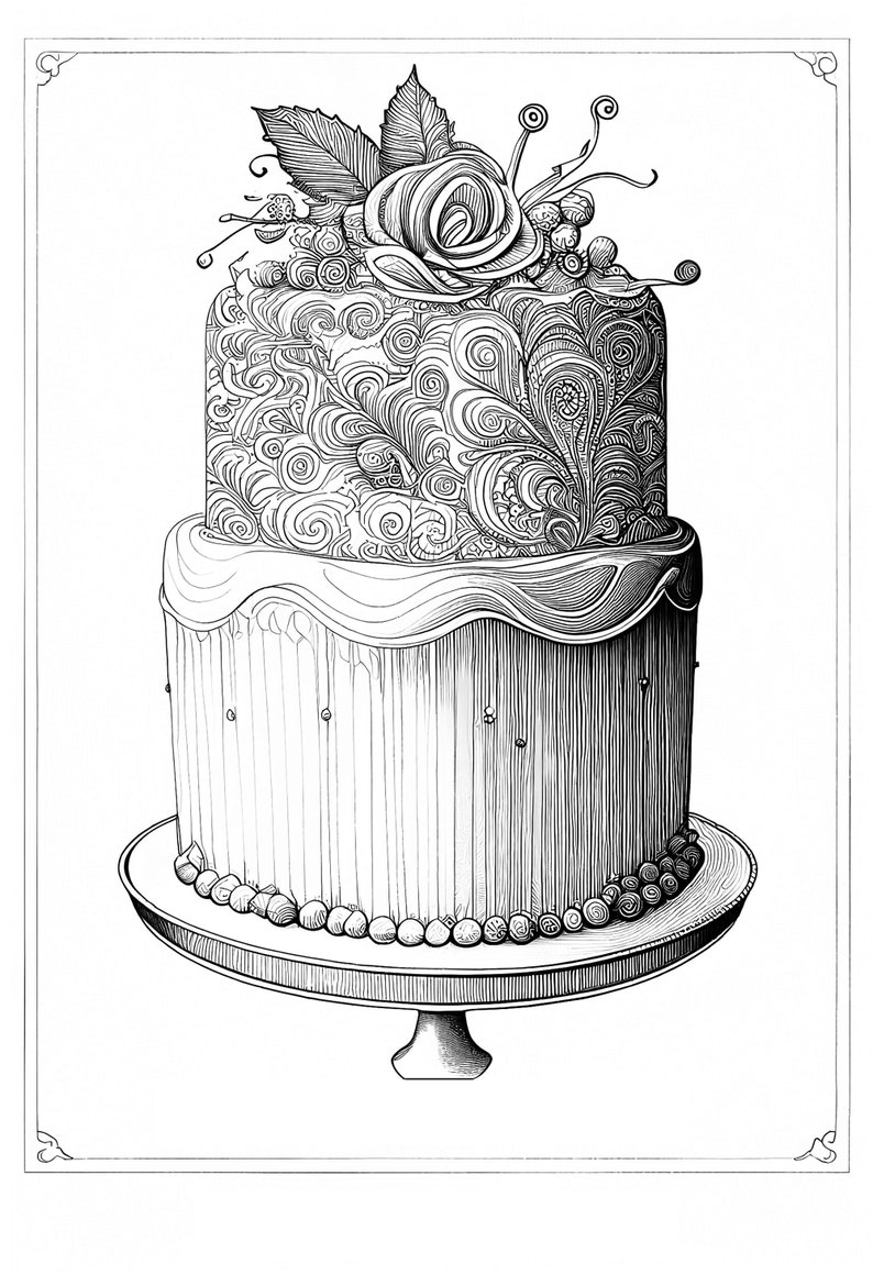 30 Printable Desserts & Pastries Coloring Pages for Adults and - Etsy