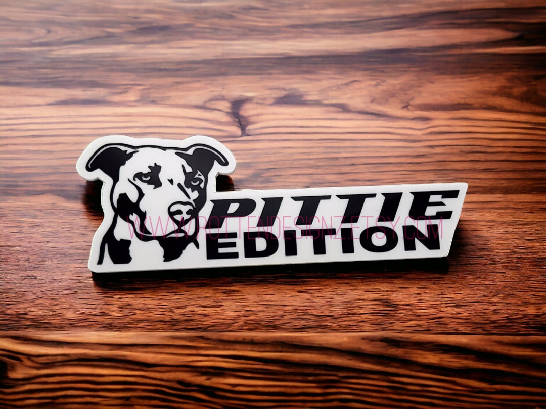 Pittie Edition Car Badge, Black and White - Etsy