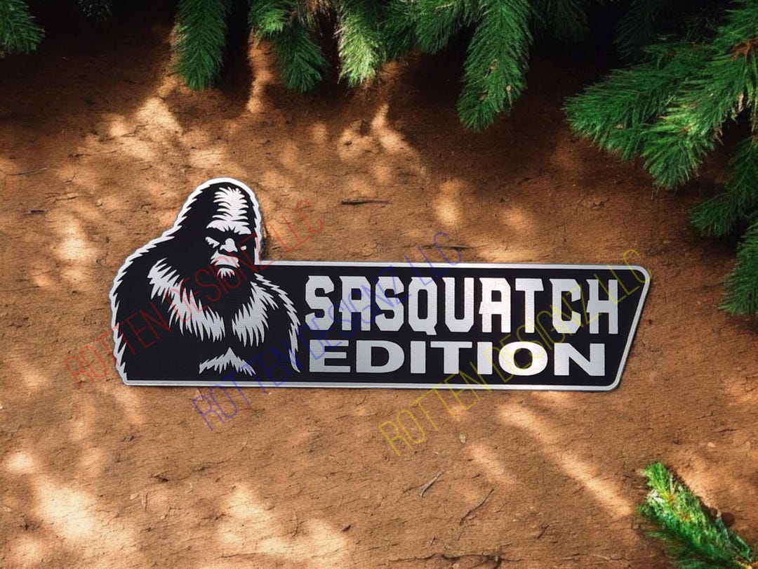 Laser Engraved 2-toned Acrylic Bigfoot and Sasquatch Car Truck Badges ...