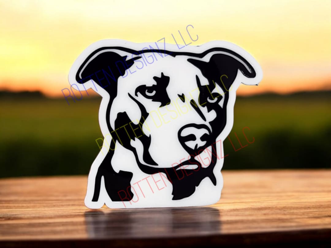 Pittie Pitbull Car Truck Emblem Black and White - Etsy