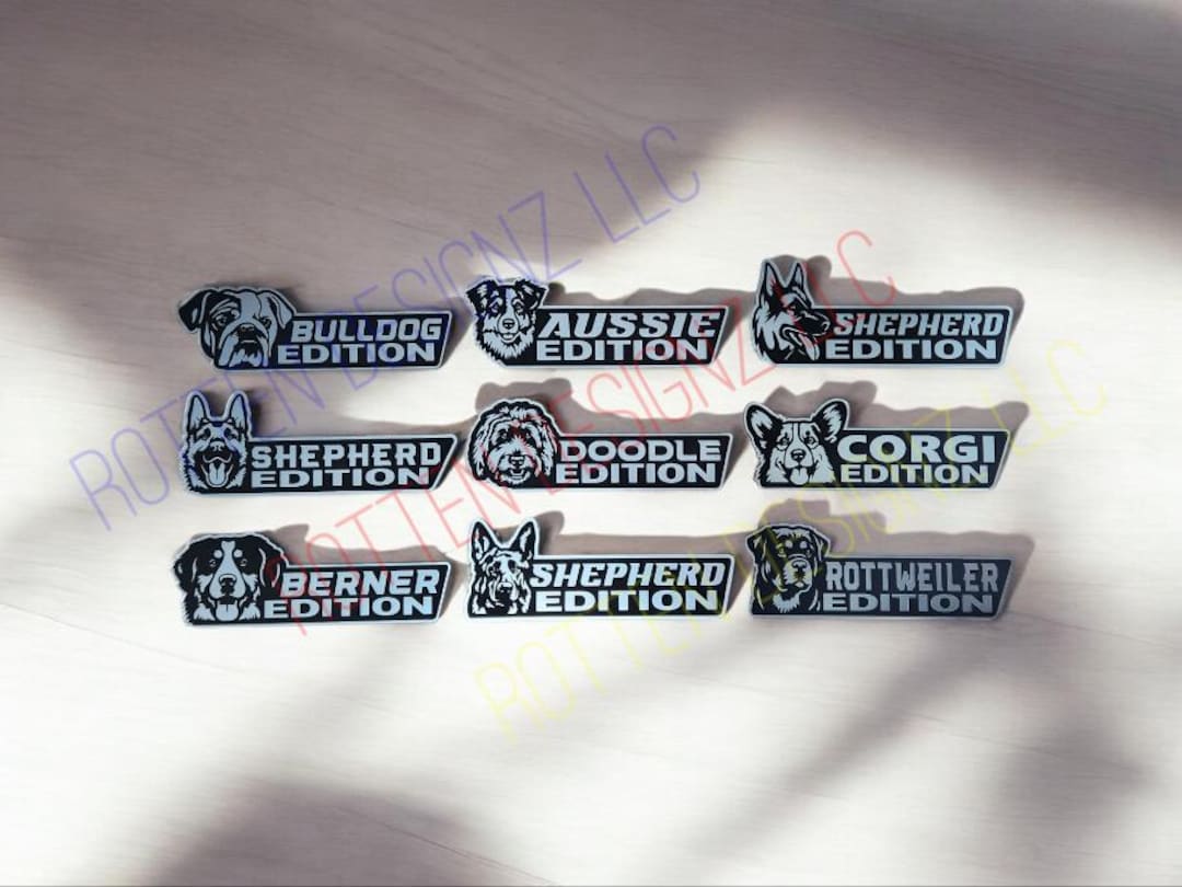 Laser Engraved 2-toned Acrylic Dog Themed Car Truck Badges A-P - Etsy