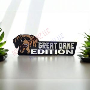 Great Dane Car Emblem, Laser Cut Acrylic Truck Badge - Etsy