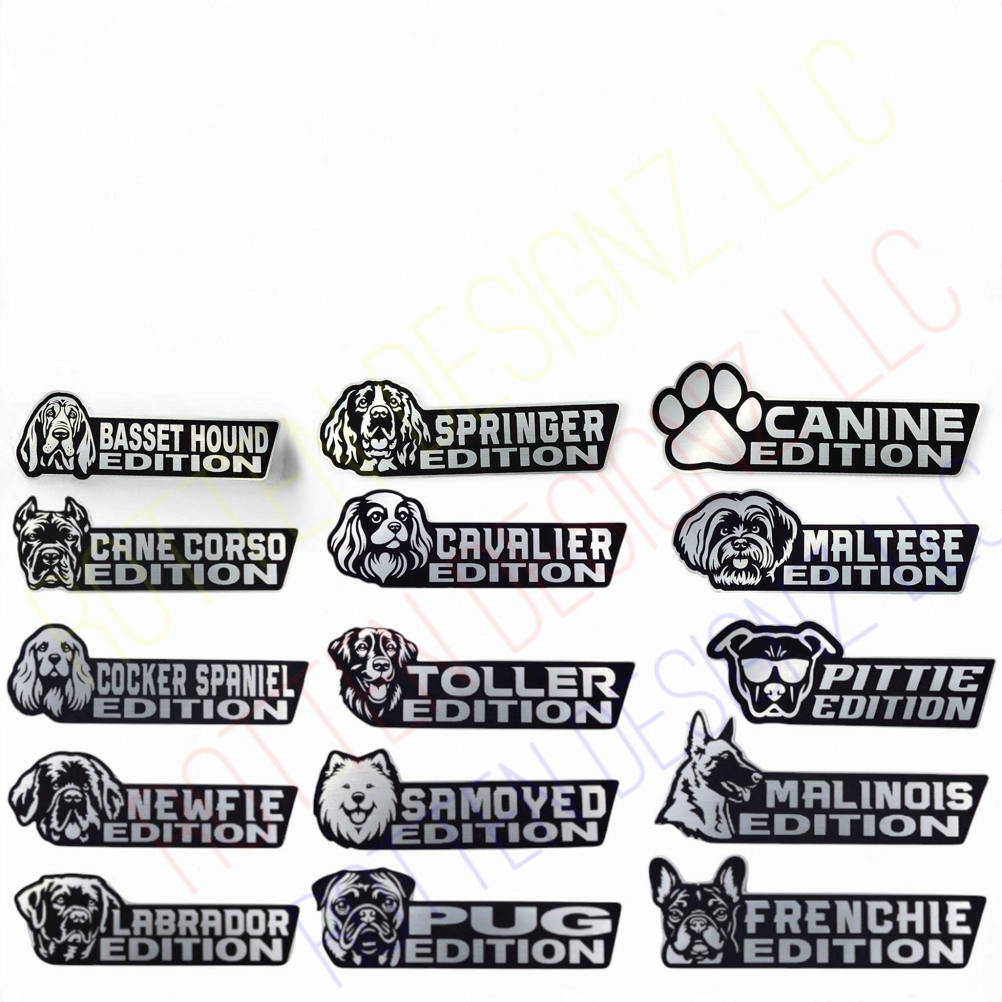 Laser Engraved 2-toned Acrylic Dog Themed Car Truck Badges P-Z - Etsy