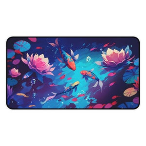 Koi Fish Pond Gaming Desk Mat - Etsy