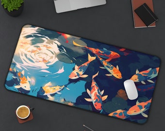 Koi Pond Desk Mat High Quality Digital Print Japanese Zen - Etsy