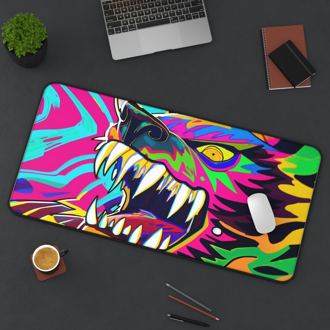Wolf Gaming Desk Mat Werewolf Laptop Mouse Pad Pop Art - Etsy