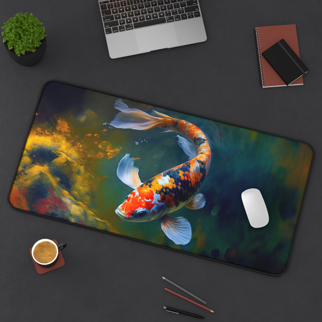 Desk Mat Koi Fish Pond - Etsy