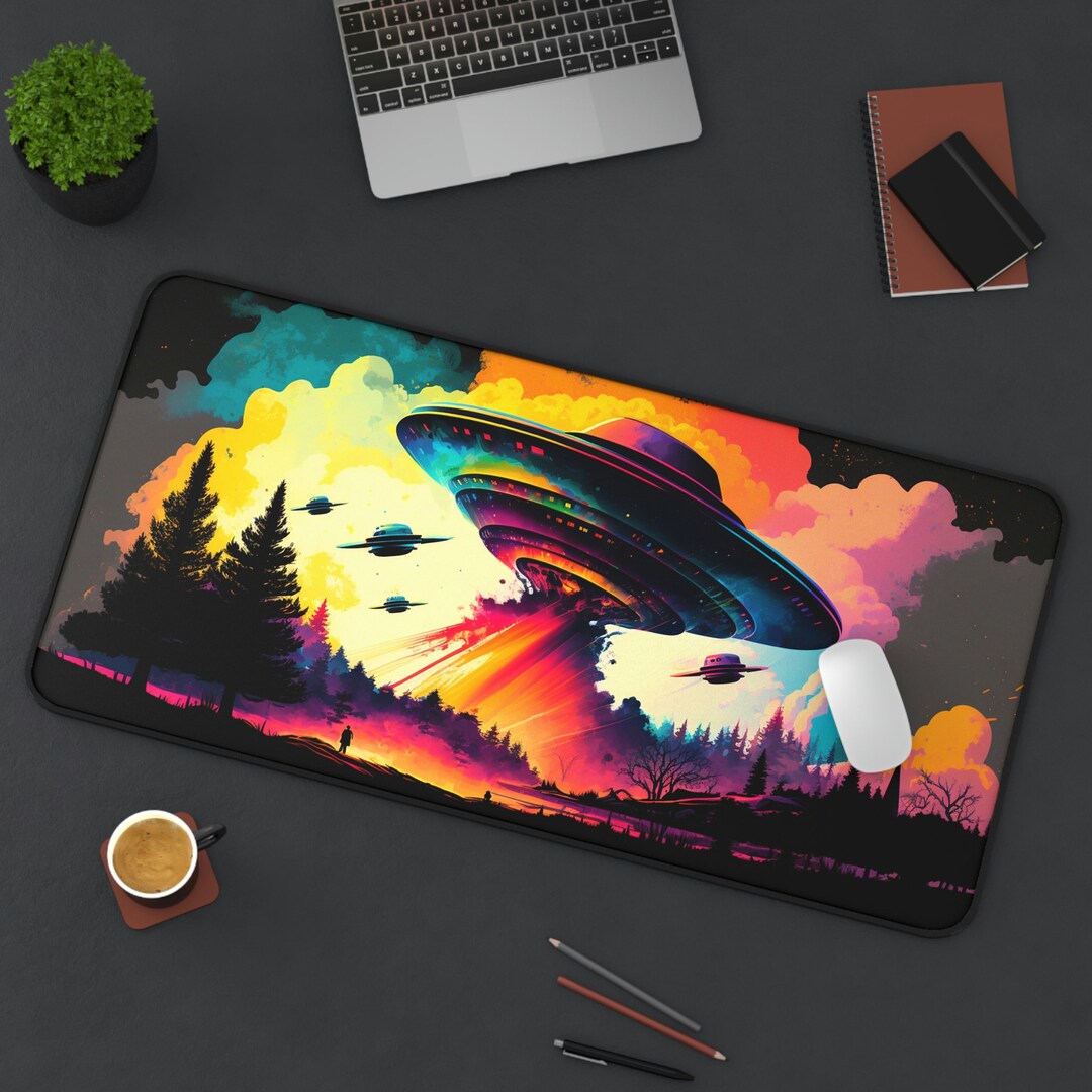 Desk Mat UFO Desk Mat Alien Large Mouse Pad Sci Fi Gaming Decor - Etsy