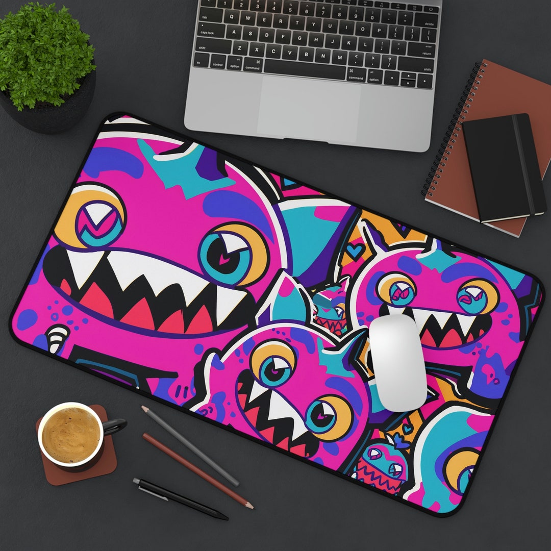 Desk Mat Cute Cartoon Laptop Mousepad Monsters XXL Mouse Pad - Etsy