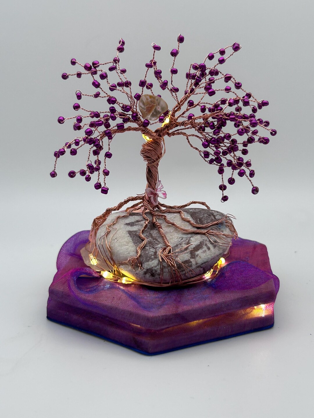 Wire Wrapped Tree of Life Woman With Lighted Platform - Etsy