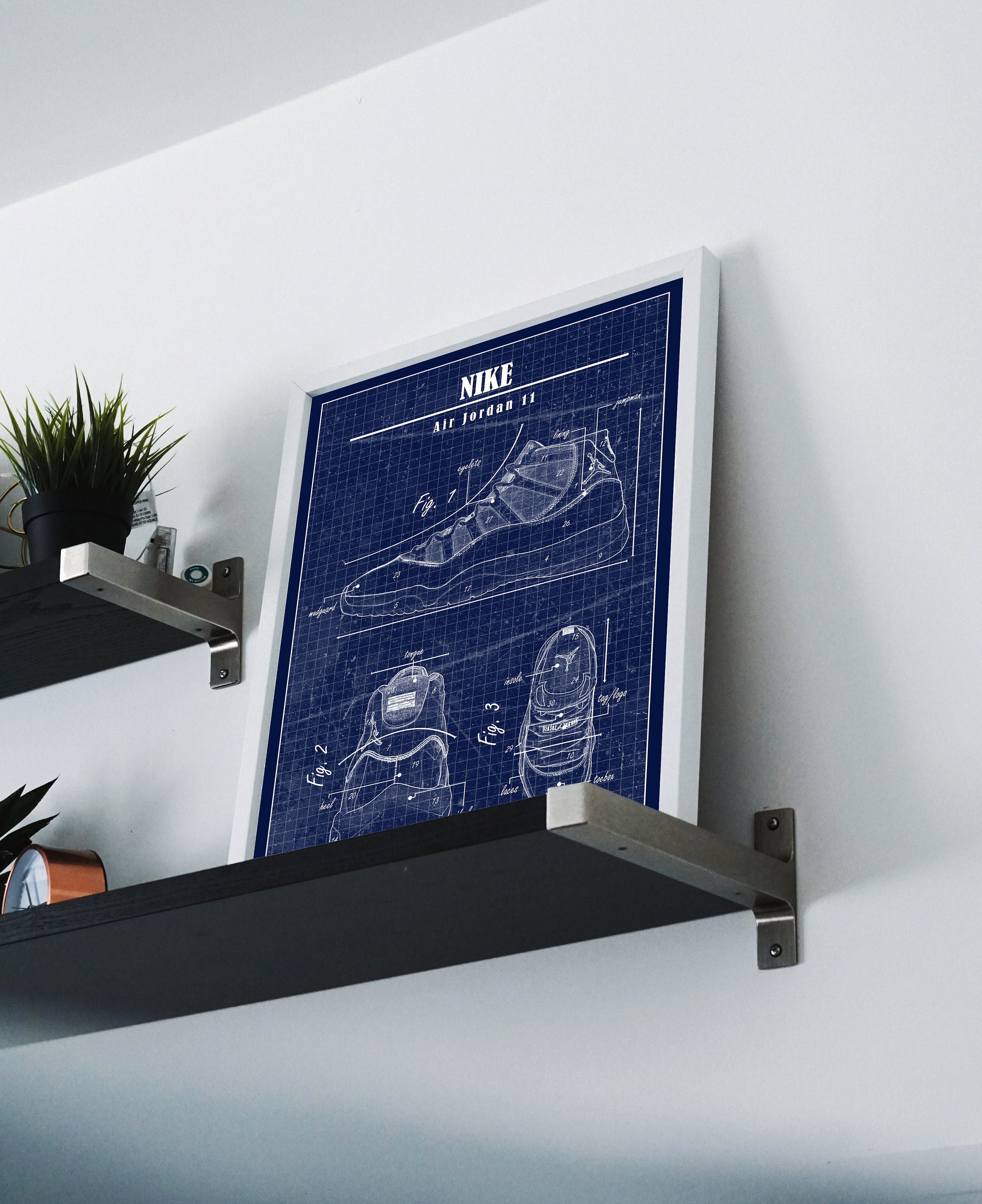 Nike Air Jordan 11 Blueprint Design Poster | Sneaker Wall Art ...