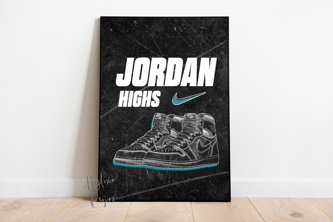 Minimalist Nike Air Jordan Highs Poster Print | Digital Download ...