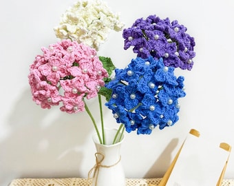 Crochet Hydrangeahandmade Knitted Flowers Knitted Hydrangea - Etsy