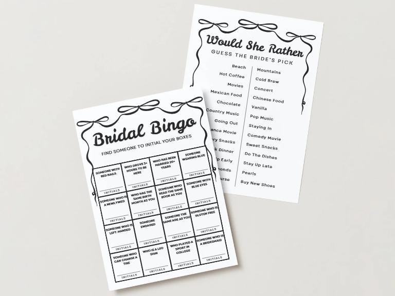 Bridal Shower Printable Games - She's Tying the Knot Theme - Etsy