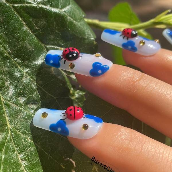 Ladybug Nails - Etsy