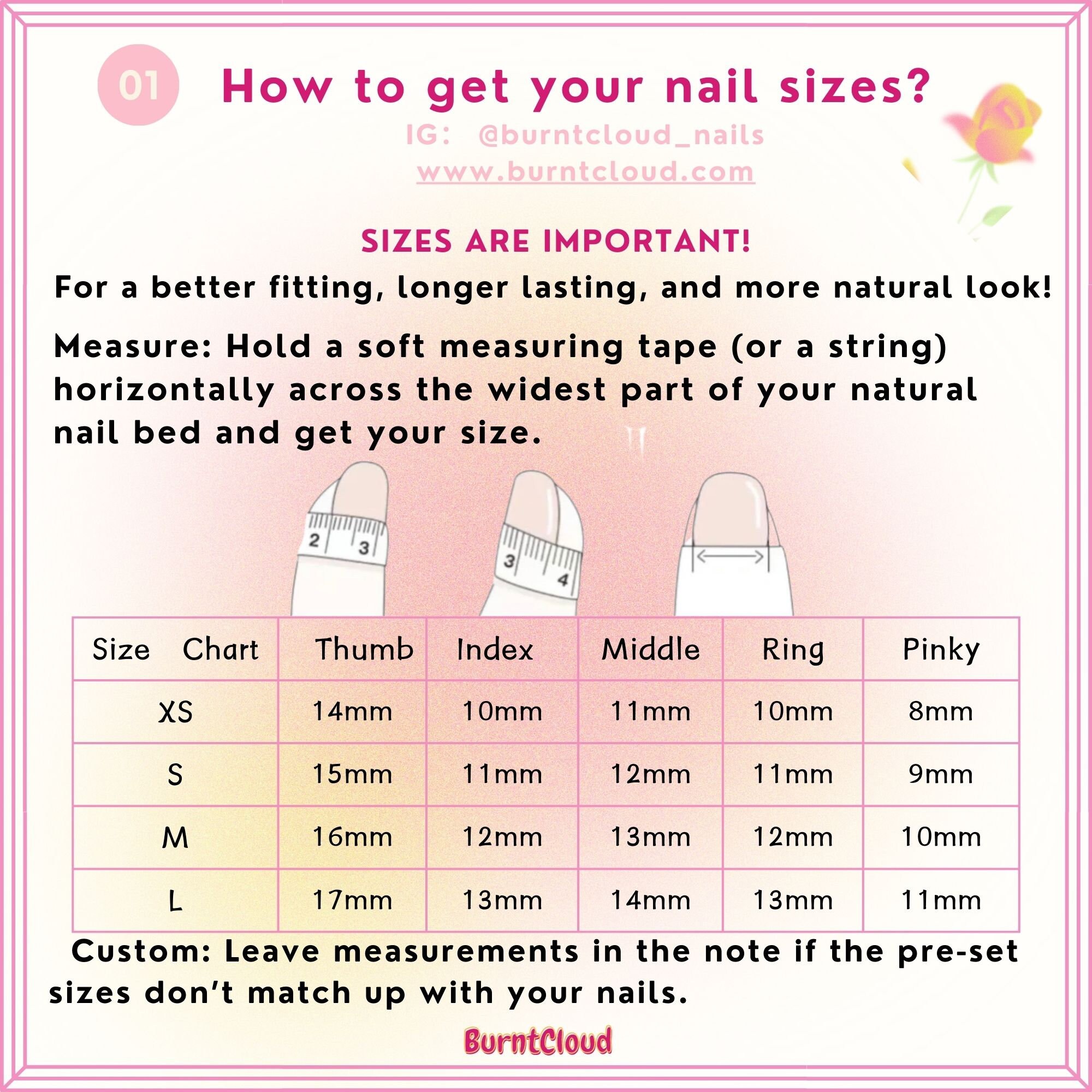 197 "pink French Tips" Cute Strawberry Flower Pink Press on Nails ...