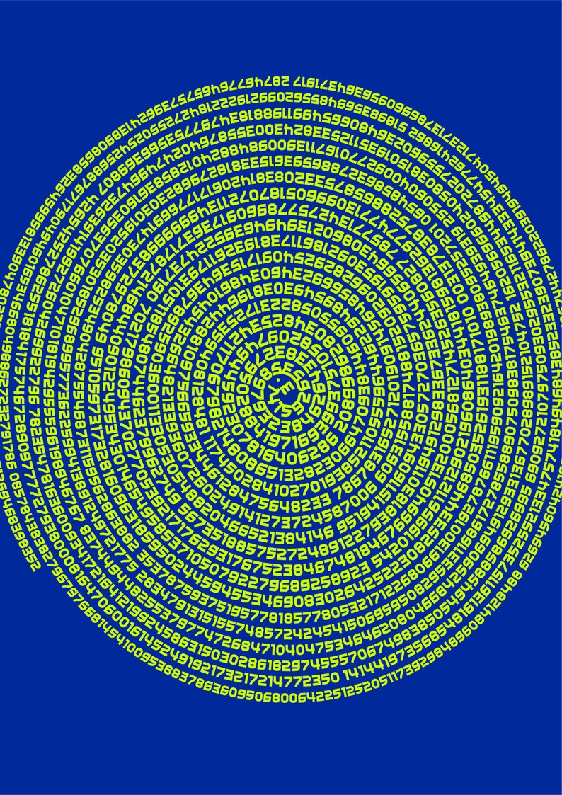 Printable Digital Pi Poster - Etsy