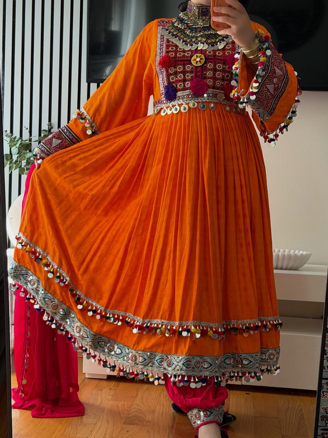 Afghan Orange Dress - Etsy