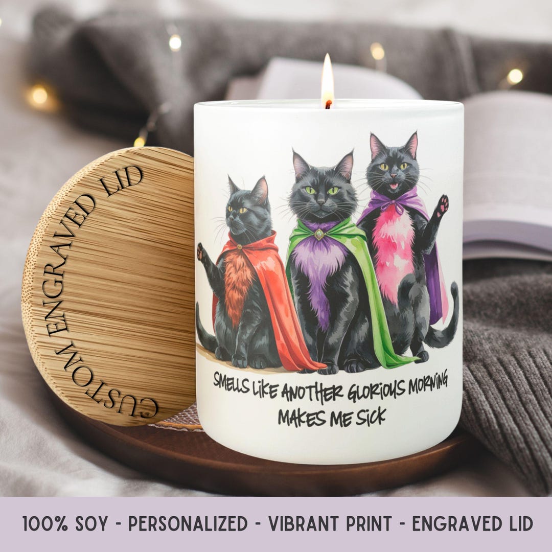 Funny Hocus Pocus Cat Candle, Hocus Pocus Cats, Sanderson Sisters Cat ...