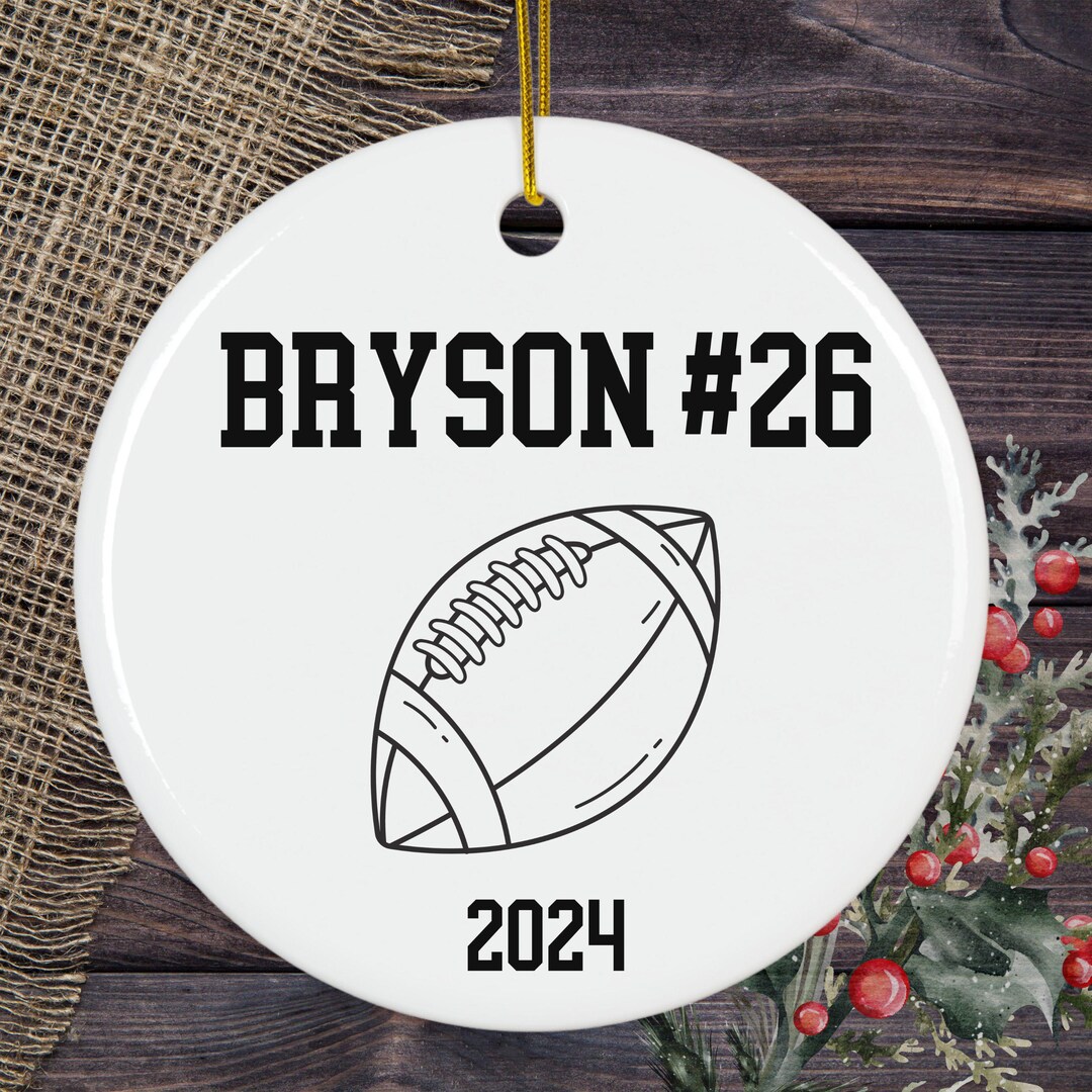 Sports Christmas Ornament Personalized, Teen Stocking Stuffer, Football ...