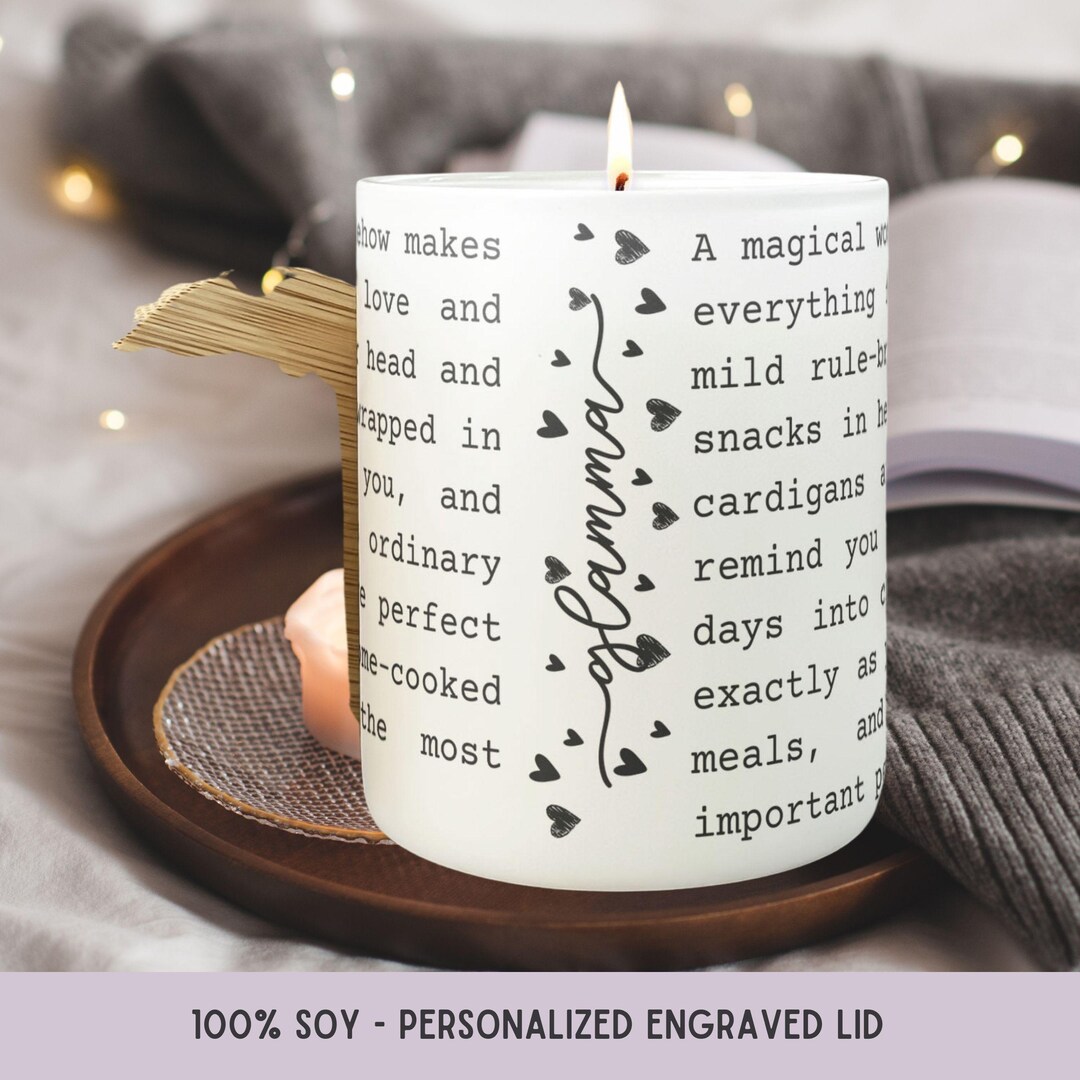 Custom Glamma Gift With Grandkids Names, Glamma Candle, Mothers Day ...