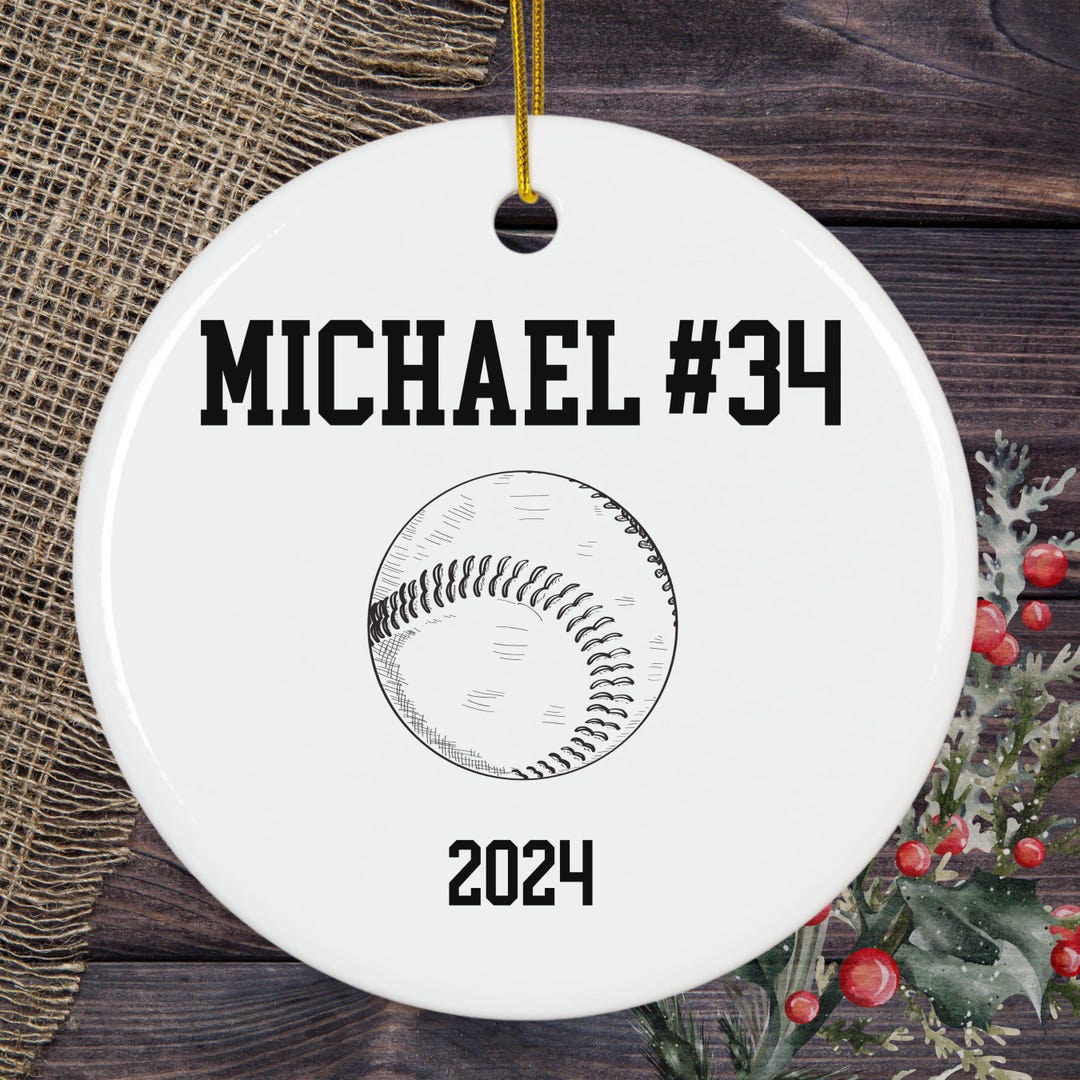 Sports Christmas Ornament Personalized, Teen Stocking Stuffer, Baseball ...