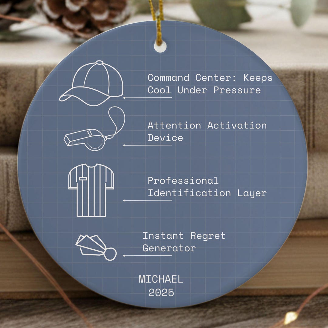 Personalized Referee Ornament, Custom Ref Gift, Funny Referee Christmas Ornament, Sports ...